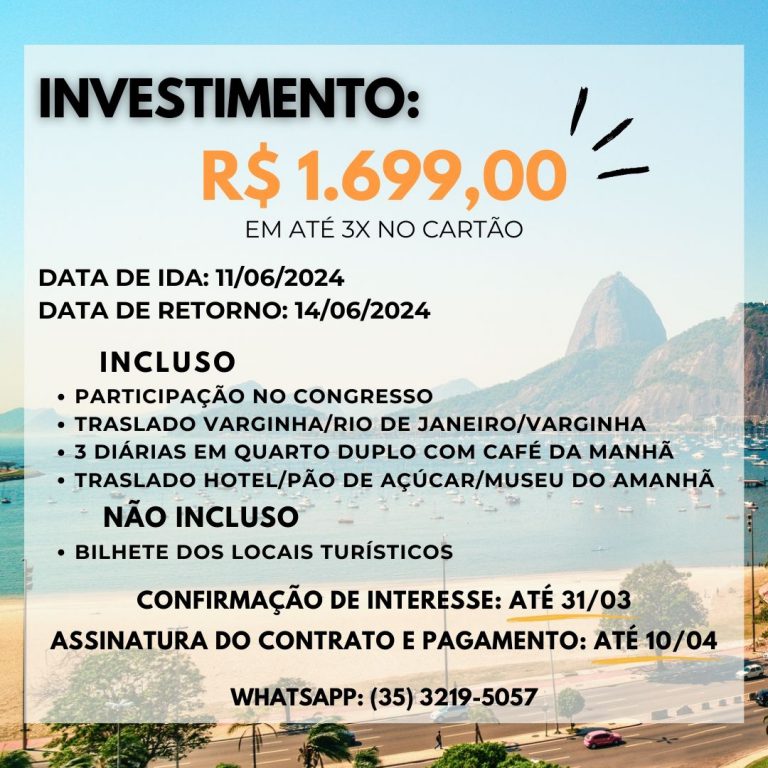 VIAGEM RIO DE JANEIRO – IX Congresso Internacional ACINNET